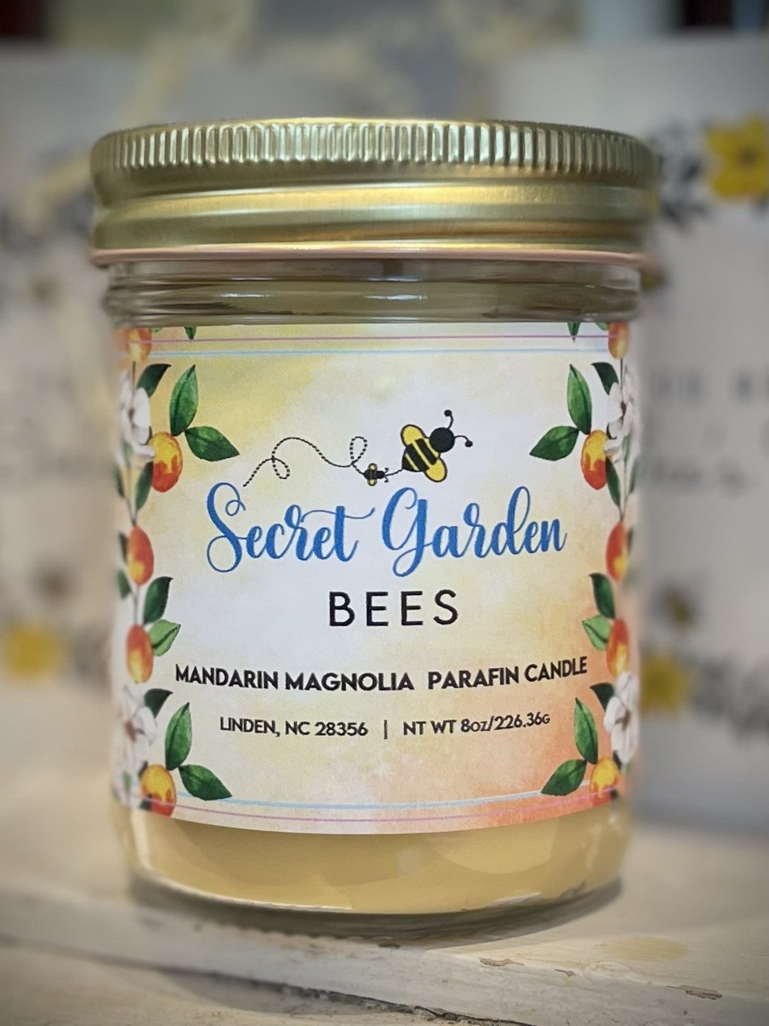 Mandarin Magnolia Parafin Candle – Secret Garden Bees
